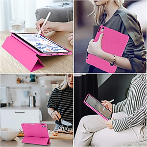 Soke iPad Air Case 5th/4th Generation 10.9 Inch with Pencil Holder - [Full Body Protection + Apple Pencil Charging], Soft TPU Back Cover for 2022 New iPad Air Gen 5 & 2020 iPad Air Gen 4, Pink