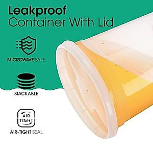 BaydenB 32 oz Deli Containers with Lids | Food-Grade Plastic, Microwave and Freezer Safe, Stackable, Leak-Proof, and Versatile for Meal Prep, Leftovers, and Takeout Storage (15)