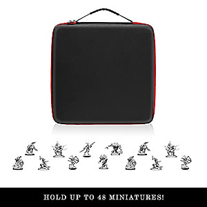 RHCOM Miniature Storage Sturdy Carrying Figure Case with 48 Slot Figurine Minature，Compatible with Warhammer 40k, Dungeons & Dragons and More