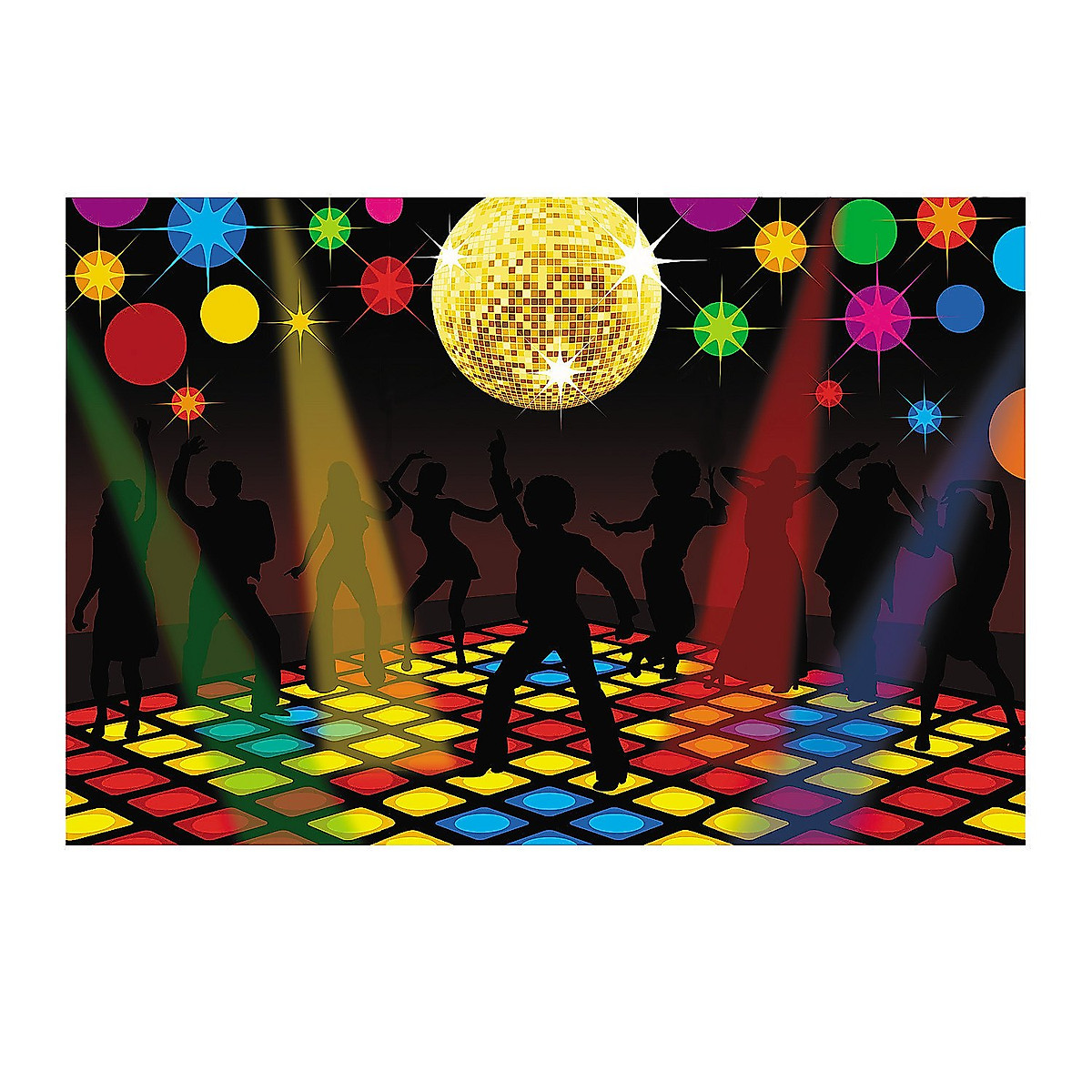 70's Disco Party Background Banner (9 feet long) 1970's Party Decorations