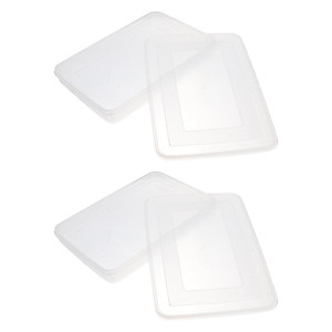 HOMSFOU 2pcs Dumpling Box Containers for Fridge Large Plastic Container Flat Storage Bins Stackable Food Storage Containers Refrigerator Box Dumpling Case Kitchen Supply Dumpling Tray