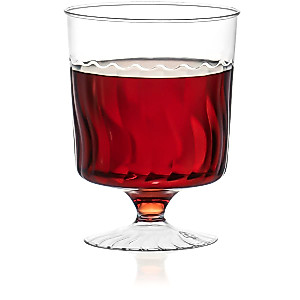 Red Co. Set of 10 Mini Unbreakable 8 Fl Oz Party Wine Glasses with Short Stem, Clear – Made in USA