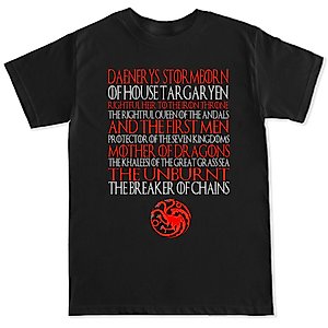 FTD Apparel Men's Daenerys Targaryen T Shirt - XXL Black