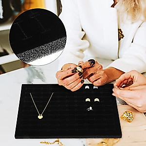 Zerodeko Jewelry Display Trays Black Jewelry Foam Insert 6pcs Ring Earring Display Pad Tray Slots Sponge Pad for Jewelry Boxes Trays Display Showcase Storage Selling Jewelry