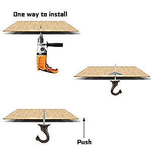 6 Pieces Swag Ceiling Hooks Heavy Duty Swag Hook Hanging Plants Chandeliers Wind Chimes Ornament Hooks for Home Office Kitchen (Bronze,Large)