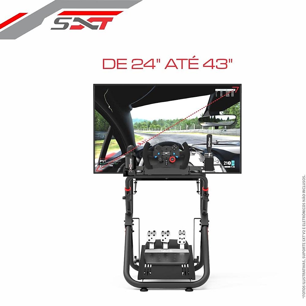 Extreme Sim Racing Tv Stand Add-on Upgrade for Wheel Stand SXT V2 - Fits only SXT V2 - Suitable for TV sizes up to 50"