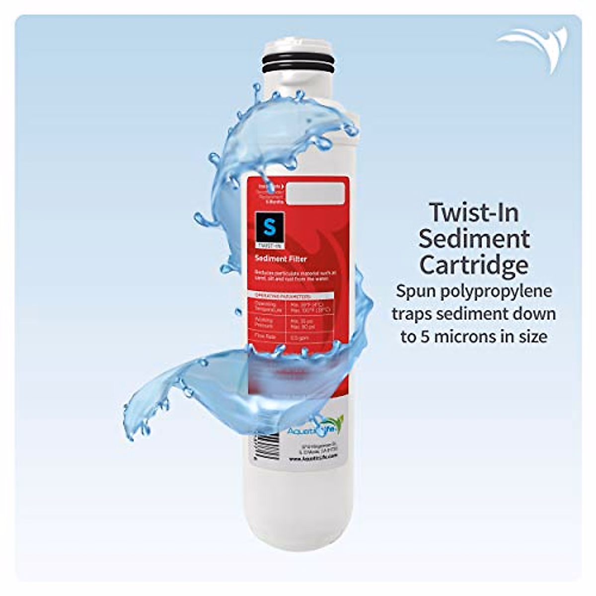 AQUATICLIFE Twist-In Sediment Filter, Carbon Block Filter and Deionization Filter Replacement Cartridges for RO/DI Reverse Osmosis Water Filtration System, Value Pack