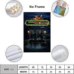 FNAF Movie Poster Canvas Wall Art Poster Wall Art Prints for Teens Room Decor 12x18inch(30x45cm)