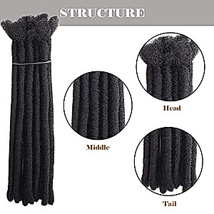 Noverlife 10 Strands 20cm/7.87" Black Backcomb Twisted Dreadlock Extensions, Single End Synthetic Dreadlocks Accessories, Jamaica Punk Hip-Hop Reggae Hair Braiding Wigs Faux Locs Dreads for Men Women