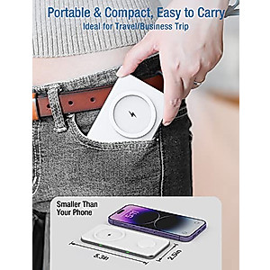 2 in 1 Wireless Charger, 15W Dual Wireless Charging Pad for iPhone 14/14 Pro/13/13 Pro/12/12 Pro/11/X/8, Samsung S23/S22/ S21/ Note 20, Airpods 3/2/Pro, iWatch 8/7/6/SE /5/4/ 3/2(with QC 3.0 Adapter)