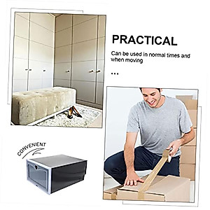 Holibanna 6pcs Boxes Sneakers Storage Box Clear Plastic Containers Clear Container Plastic Storage Containers for Clothes Clear Shoe Organizer Shoe Box Organizer Drop Front Shoe Box Black Pp