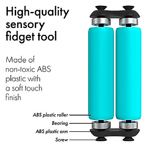 ONO Roller - Handheld Fidget Toy for Adults | Help Relieve Stress, Anxiety, Tension | Promotes Focus, Clarity | Compact, Portable Design (Junior Size/ABS Plastic, Teal)