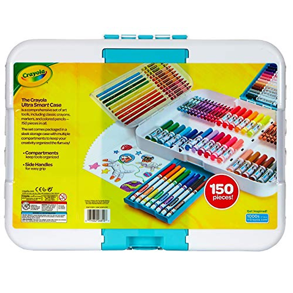 Crayola Ultra Smart Case, 150 Pieces, Art Set for Kids, Gift, (Model: 04-6810)