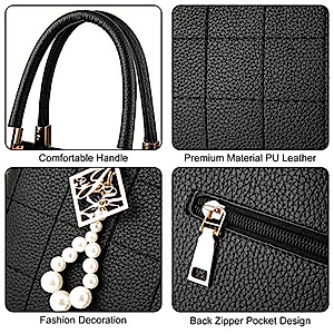 Tote Bags Soft PU Leather Purses and Handbags for Women Handle Bag Shoulder Satchel Bags with Multi-Pocket (Pink)