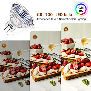 MR16 Halogen Bulb 50W, 6 Pack 12V MR16 Light Bulbs GU5.3 Base, Dimmable Spotlight 2800K Warm White with Clear Glass Cover, MR16 2 Pin Halogen Lamps for Landscape, Track Lights, Range Hood Lights