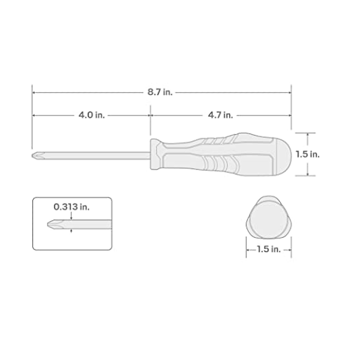 TEKTON #3 Phillips High-Torque Black Oxide Blade Screwdriver | 26683