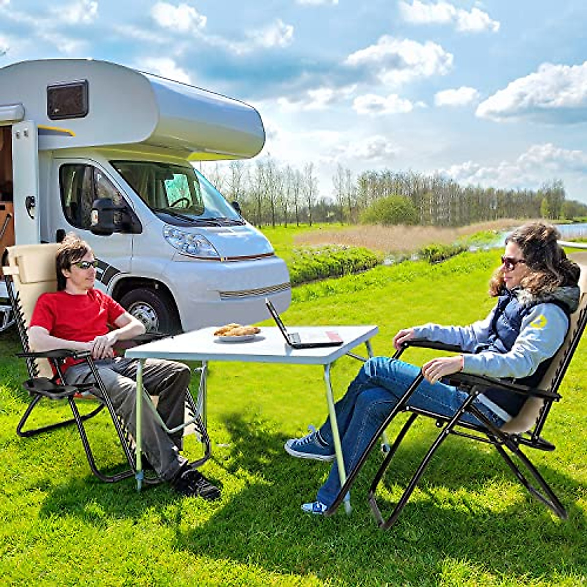 Tiktun Portable Camping Folding Beach Chair Beige