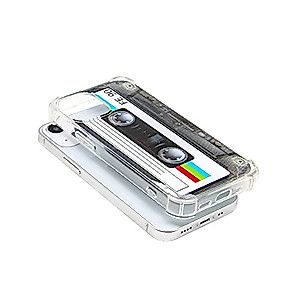 FAteamll Case for iPhone 13 Mini, Matte Finish Heavy Duty Soft Back Cover with Reinforced Corners TPU Soft Bumper Retro Cassette Tape Case Compatible with iPhone 13 Mini 5.4 Inch