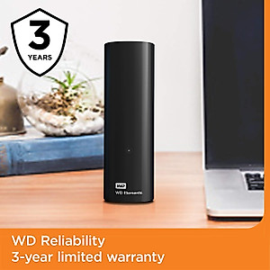 Western Digital 6TB Elements Desktop USB 3.0 external hard drive for plug-and-play storage - WDBWLG0060HBK-NESN