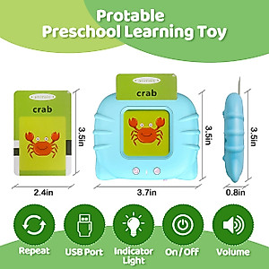 RAEQKS Learning Toys for Toddler Talking Flash Cards Educational Game for Kids 2 3 4 5 6 Years Audible Learning Resource with 224 Sight Words Preschool Montessori Toy Gift for Kindergarten Boys Girls