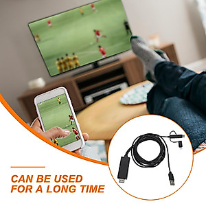 UKCOCO 1M 3 in 1 USB Female to HDMI Male Charger Cable Splitter Adapter Converter with USB Power for Windows and Android Data Transfer (Black)