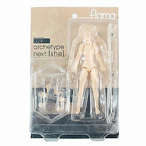 ausuky 1/12 She/He Figure Body Model Body Kun Set PVC 6" Flexible Action Toy (Skin,Woman)