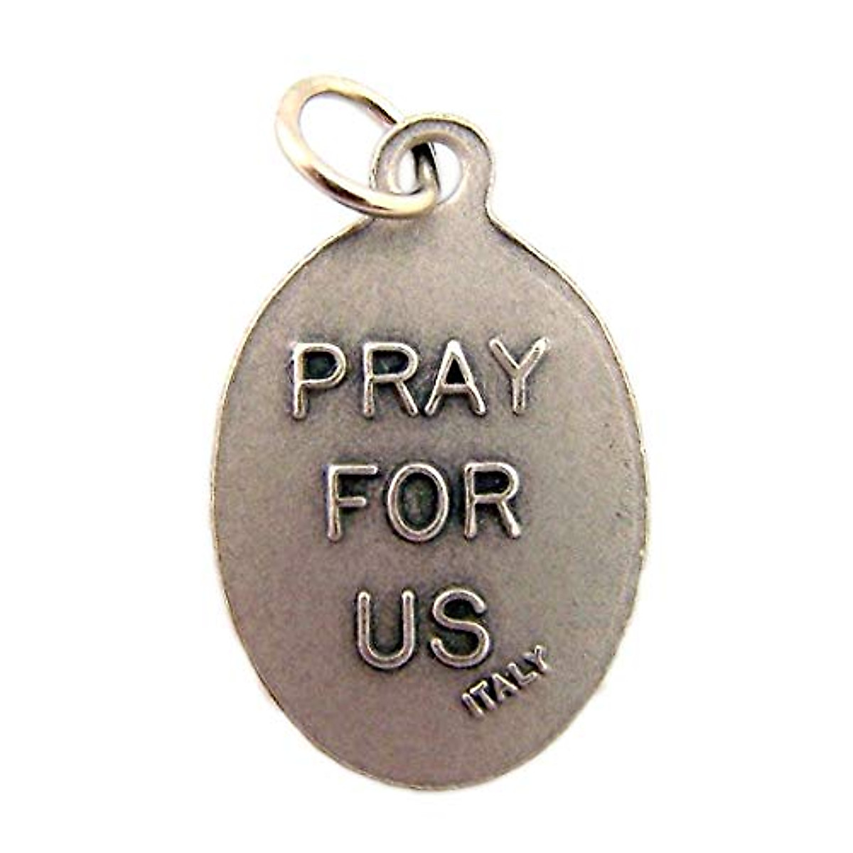 WJH Blessed Virgin of Loreto Religious Charm Pendant Pray for Us Silver Gild Medal