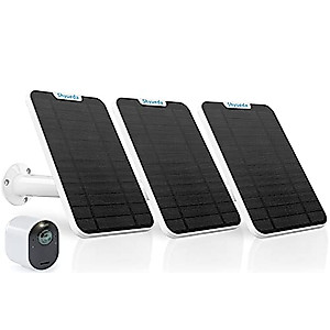 4W Solar Panel Charging Compatible with Arlo Pro 3/Pro 4/Pro 5S/Ultra/Ultra 2/Go 2 only, with 13.1ft Waterproof Charging Cable, IP65 Weatherproof,Includes Secure Wall Mount(3-Pack)(magnetic connector)