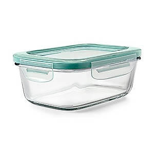 OXO Good Grips Smart Seal Leakproof Glass Food Storage Container Set,Clear,8 Piece Rectangle
