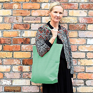 Augbunny 100% Cotton Canvas Shopping Tote Bag Grocery Bag 4-pack