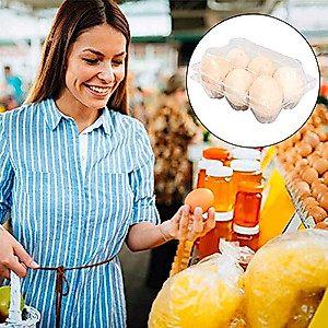 Luckgy 36pcs Pack Clear Plastic Egg Carton Eco-Friendly Egg Tray Holder, Holds 6 Eggs Securely, for Refrigerator Storage, Family, Chicken Farm, Market, Camping, Picnic, And Travel