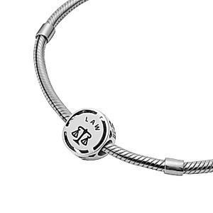 Job Career Professions 925 Sterling Silver Charm Bead For Pandora & Similar Charm Bracelets or Necklaces (Law Lawyer Judge Paralegal)