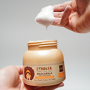 ETNIKER Deep Conditioning Mask for Afro-Curly, Wavy hair | Detangle, Soften & Moisturize | Coconut Oil, Shea Butter, Monoi Oil | Free from Salt, Sulfates, Parabens by Lmar | 10.5oz"