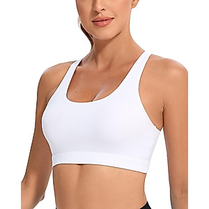RUNNING GIRL Sports Bra for Women, Criss-Cross Back Padded Strappy Sports Bras Medium Support Yoga Bra with Removable Cups