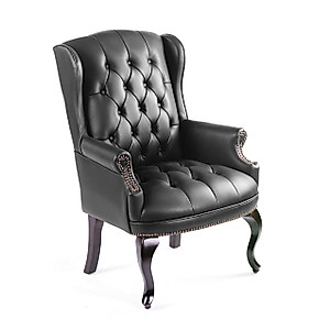 Boss Office Products Wingback Traditional Guest Chair in Black