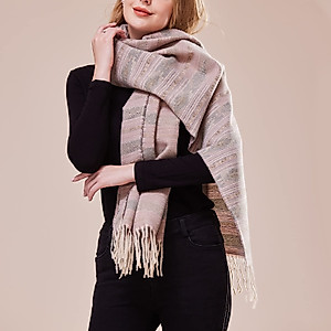 Rofilan Womens Cashmere Feel Scarf Winter Large Warm Scarves Wrap Shawl with Tassel