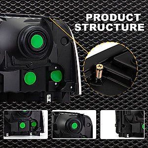 G-PLUS Headlights Assembly, Compatible with Ford F250 F350 Super Duty 2005 2006 2007 Bumper Headlamp, Clear lens Chrome Housing Clear Reflector