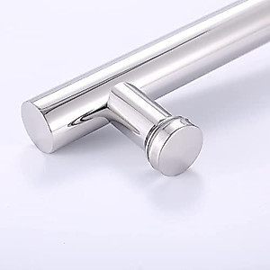 SIMPHONY 12 inches Heavy-Duty Commercial Grade-304 Stainless Steel Push Pull Door Handle/Sliding Barn Door Handle Set/Glass Door Pulls,Hardware - Fit Doors 1/2 to 2 ''