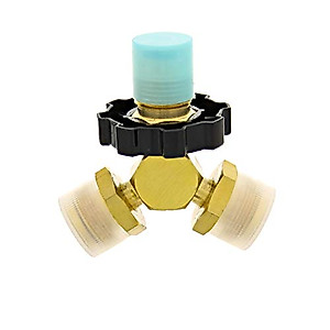 BISupply 1-Inch 2 Male POL to QCC1 Propane Y Splitter Converter Propane Tank Adapter Fitting for BBQ Grill or Camp Stove