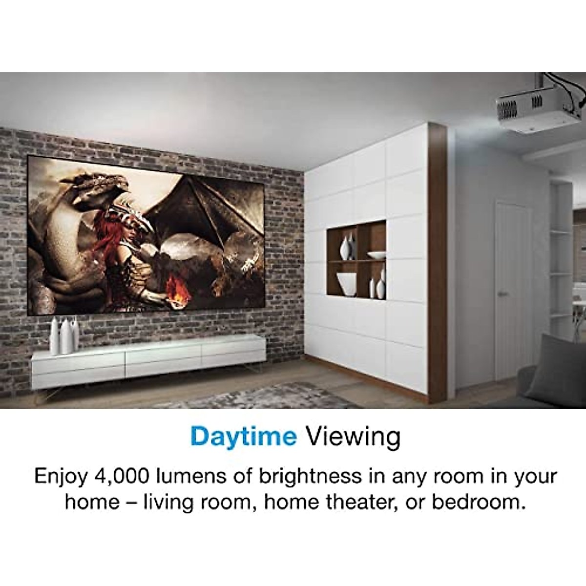 Optoma UHD38x Bright, True 4K UHD Gaming Projector | 4000 Lumens | 4.2ms Response Time at 1080p with Enhanced Gaming Mode | Lowest Input Lag on 4K Projector | 240Hz Refresh Rate | HDR10 & HLG