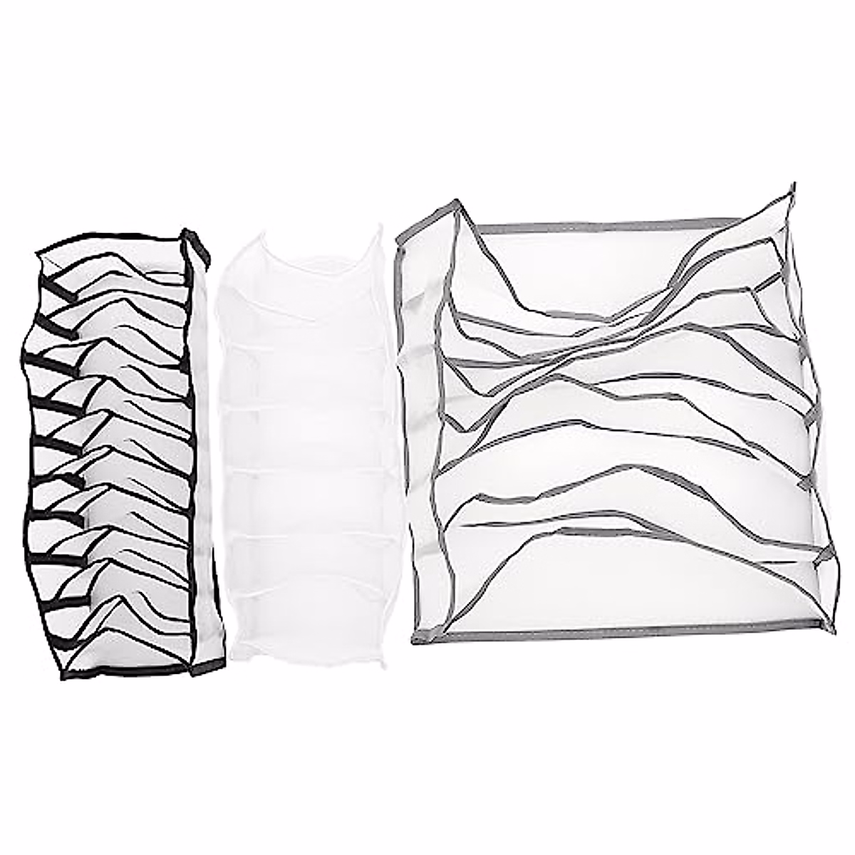 COLLBATH 3pcs Grid Underwear Wardrobe Collapsible Storage Bin Storage Clothes Wardrobe Clothes Closet Organizer System Drawer Clothing Bedroom Organization and Storage Sock Case Sock Box