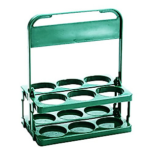 Zerodeko Drink Carrier Wine Bottle Glasses Caddy Plastic Beer Carrier Drinking Desk Accessories 6 Pack Bottle Case Wine Organizer Gift for Wine Lover Green Drink Carriers