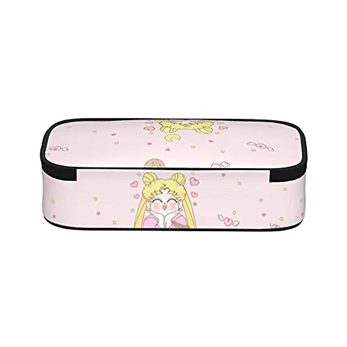 Pink women cute Anime large zipper pencil case bag Big Capacity Pen Box Organizer Adult Stationery Pencil Pouch Office Supplies