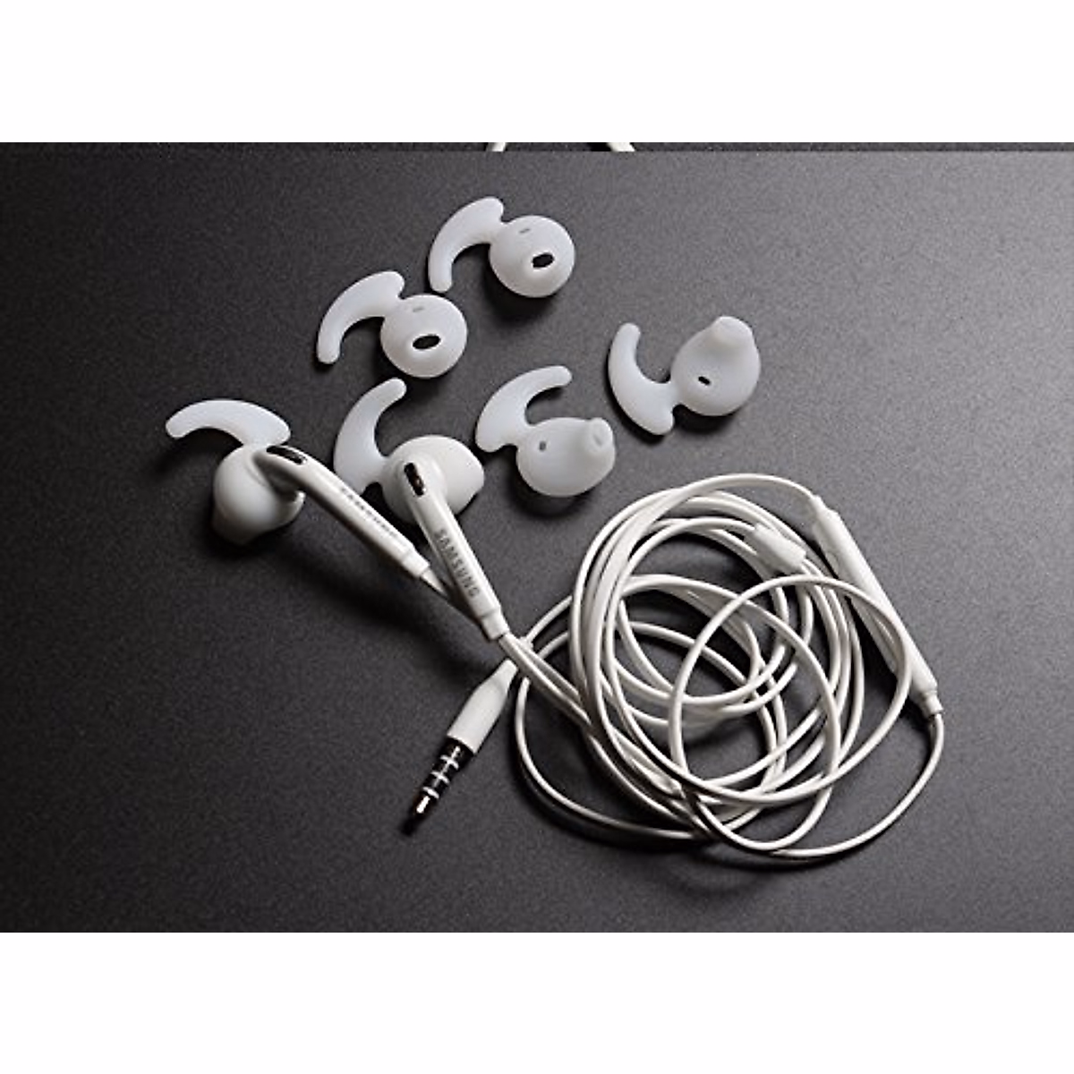 Samsung Eargel Earbud Tips Lunies Anti-Slip Soft Silicone Sport Running Earphone Covers for Samsung Galaxy S6 9200 S7 Edge Note 5 Earbuds 4 Pairs Black