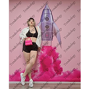 Top Handle 2-Way PU Leather PVC Jelly Mini Satchel Bag Crossbody (Neon Green)