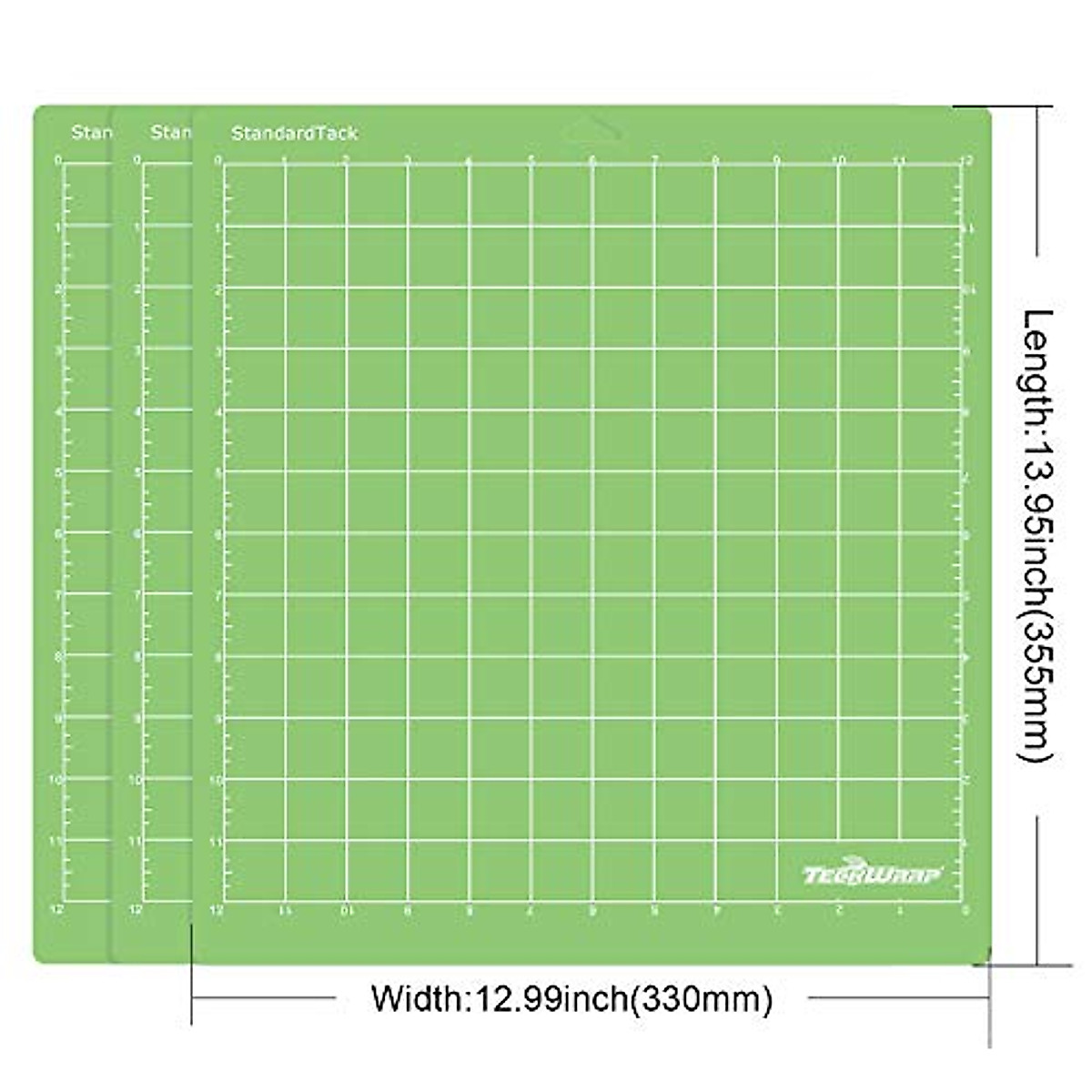 TECKWRAP StandardGrip Green Cutting Mat 12"x12" 3 Pack