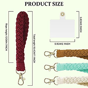 Nosiny 8 Pcs Phone Lanyard Patch Set Includes 4 Pcs Phone Wrist Strap and 4 Pcs Cell Phone Lanyard Patch, Macrame Boho Keychain Phone Strap Connector Cell Phone Lanyard for Women