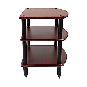 Pangea Audio Vulcan Three Shelf Audio Stereo Rack, Media Stand, and Components Cabinet 3 Shelf Rosenut Red