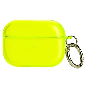 Velvet Caviar Neon Yellow AirPod Pro Case Cute Cover for Girls, Women with Keychain - Cool Protective Hard Cases Compatible with Apple AirPods Pro