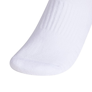 adidas Women's Cushioned Low Cut Socks (3-Pair) with Arch Compression, White/Clear Onix Grey, Medium